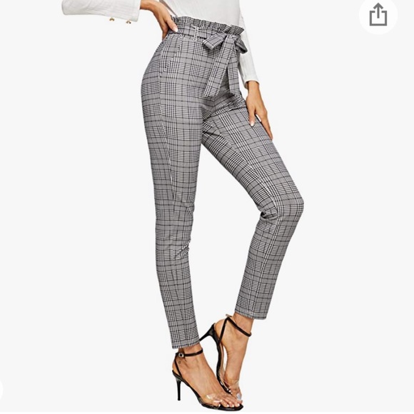 Pants & Jumpsuits | Stretchy High Waisted Plaid Pants | Poshmark